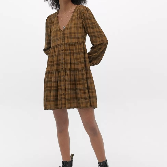 Urban Outfitters | Dresses | Nwt Urban Outfitters Brown Check Print ...